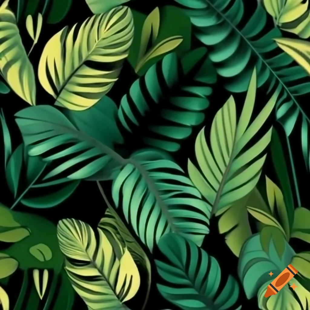 Tropical leaves pattern design on Craiyon