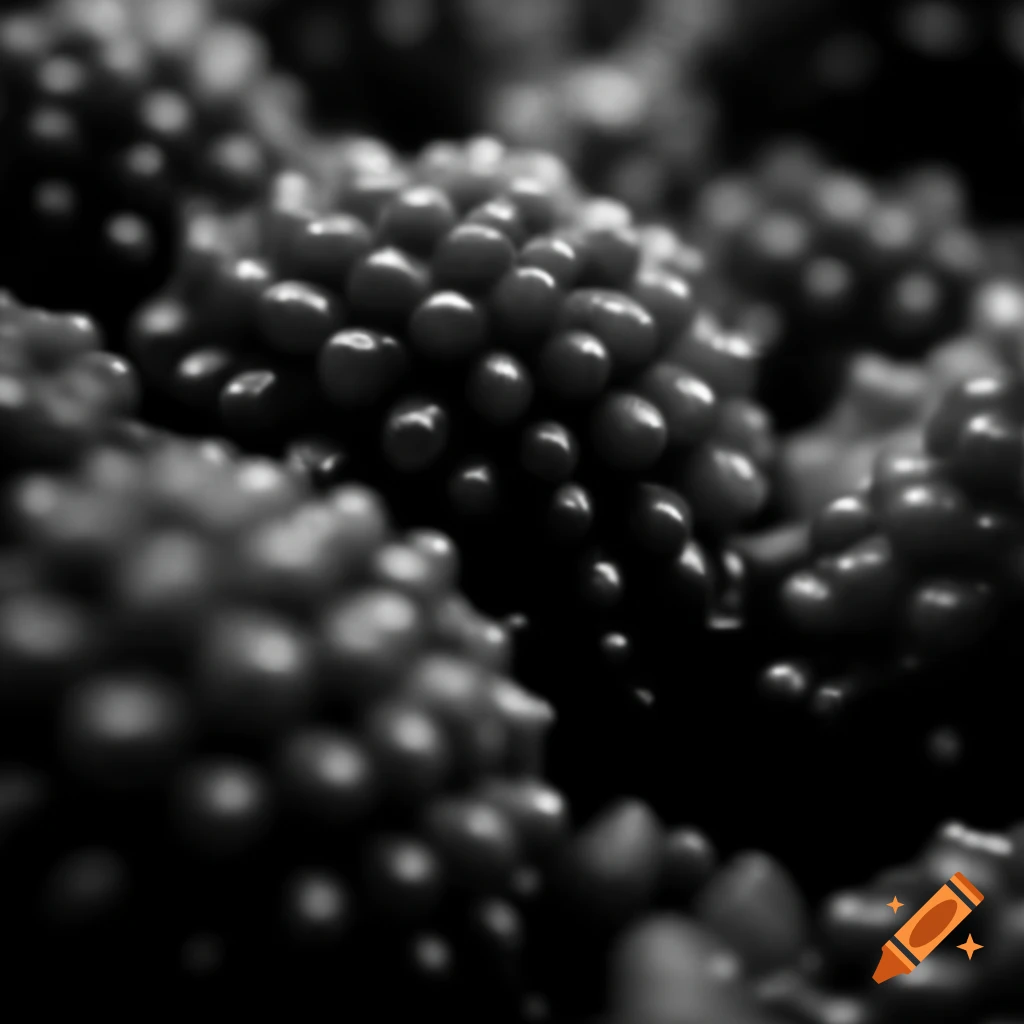 Macro photography of a black and white psychedelic blob on Craiyon