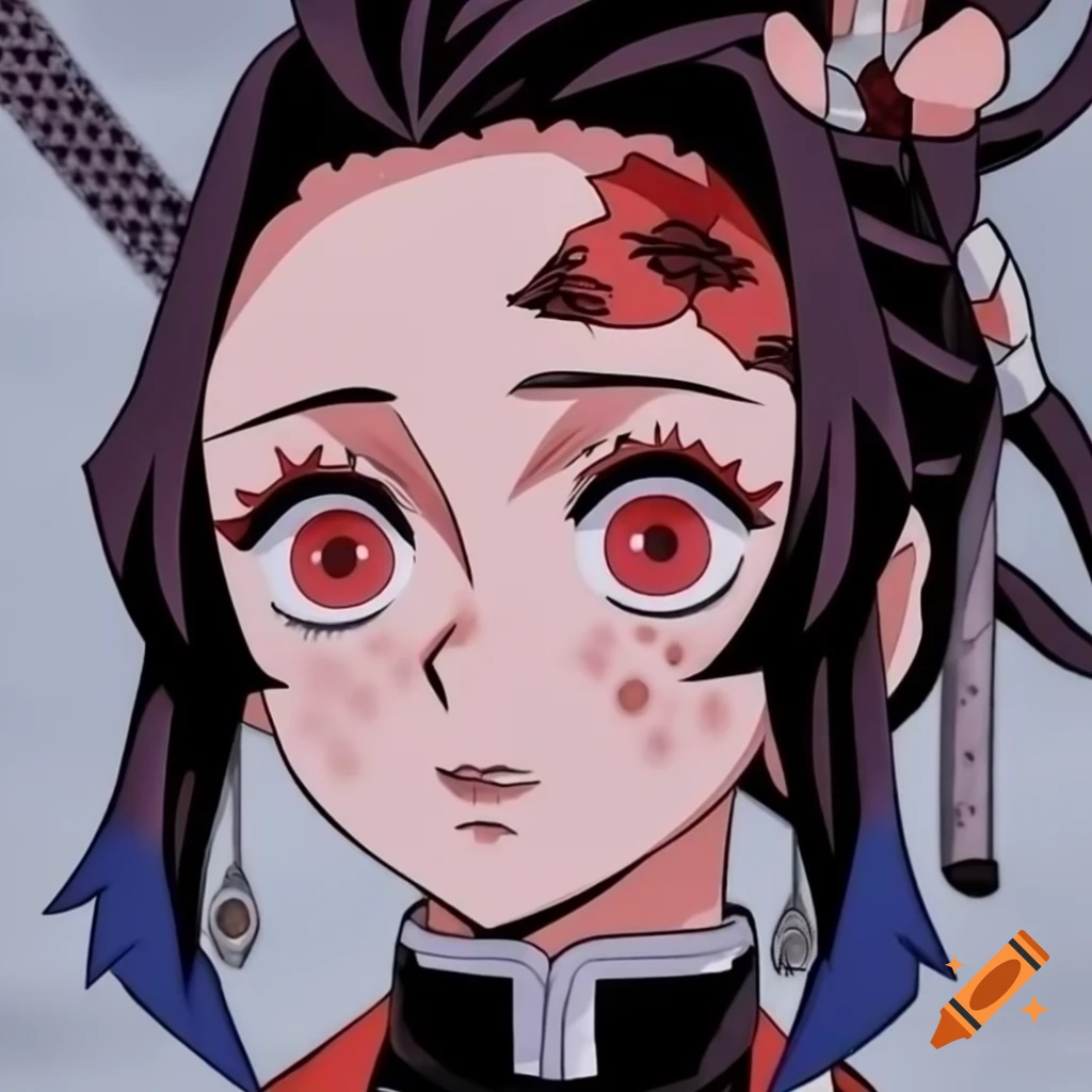 Character from Demon Slayer with short wavy brown hair and pale skin ...