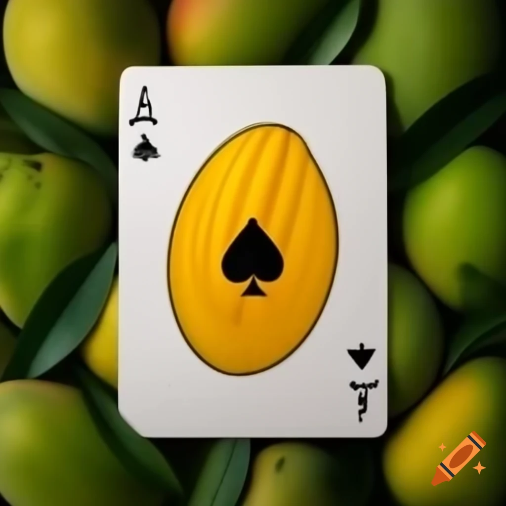 Ace of spades playing card with mango on Craiyon