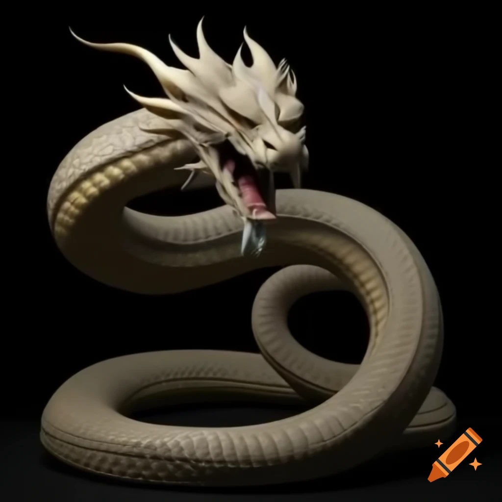 Complete body of an Asian dragon on Craiyon