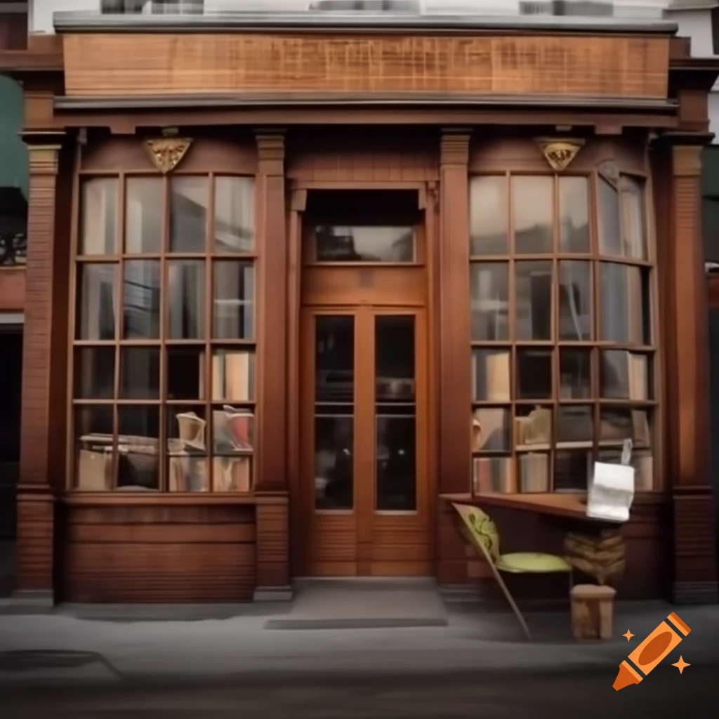 Café-library storefront named l'antre mots in scottish town, 1920 ...