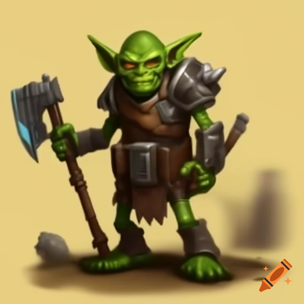 Illustration of low-level goblin from Dungeons & Dragons on Craiyon