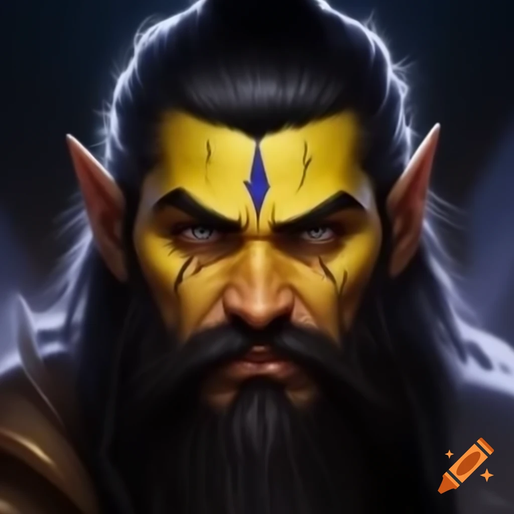 Githyanki male warrior with yellow skin and black ponytail in hd ...