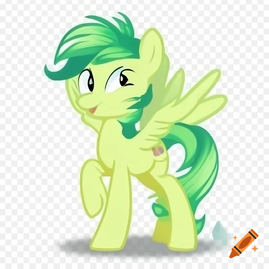 Colorful My Little Pony character with green fur and pastel yellow mane ...