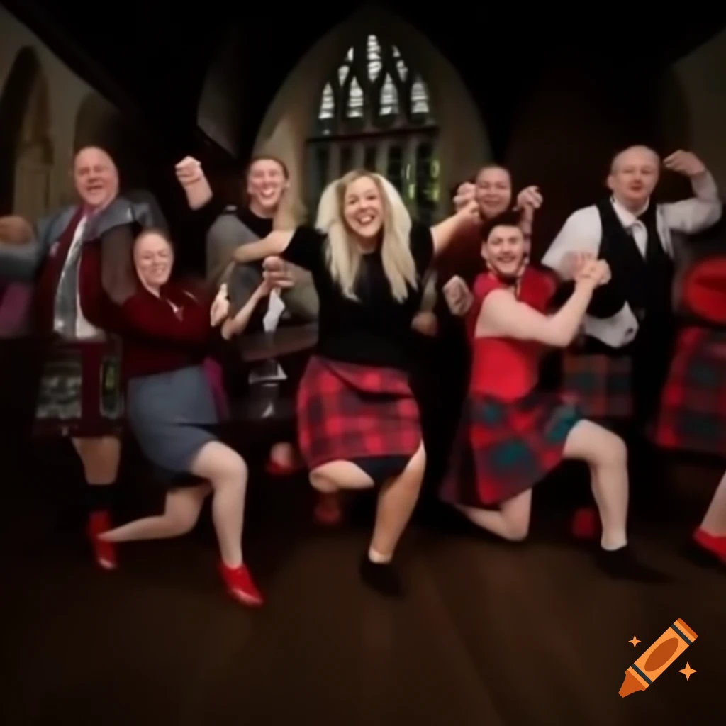 Cèilidh event with lively Scottish music and fun atmosphere on Craiyon