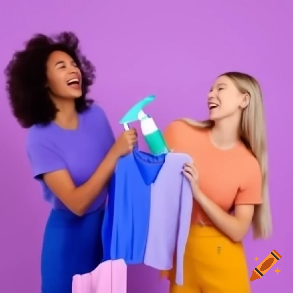 Promotional poster design for fast drying spray for clothes on Craiyon