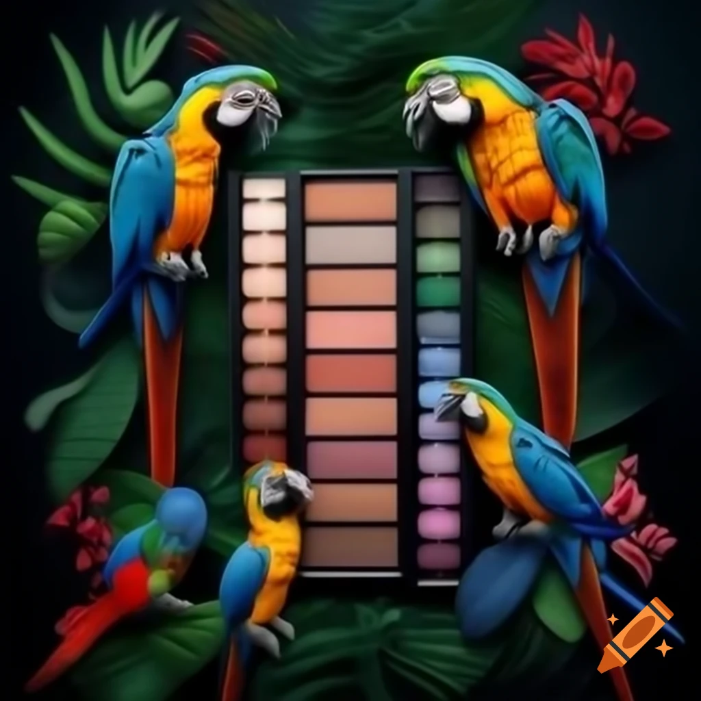 Makeup palette inspired by amazonian macaws featuring vibrant shades ...