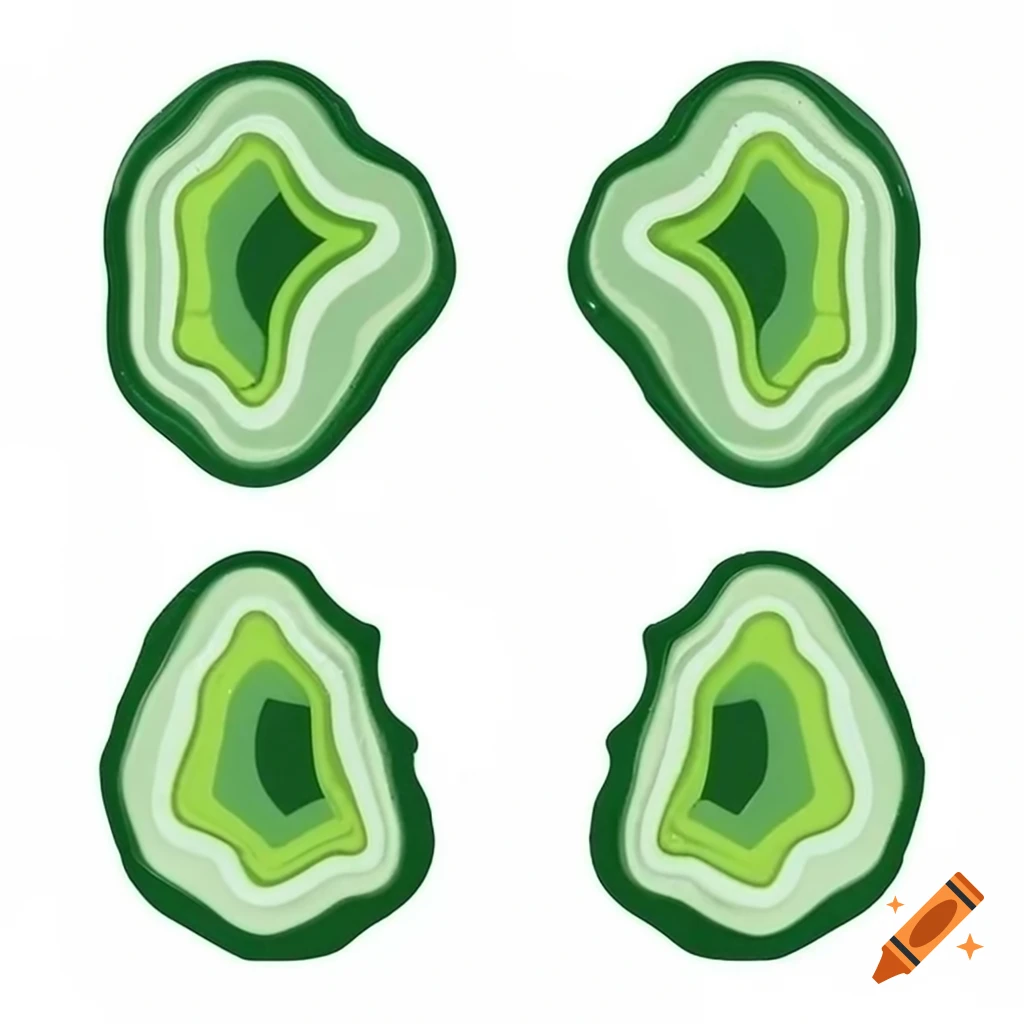 Symmetrical green crystal geode halves on Craiyon