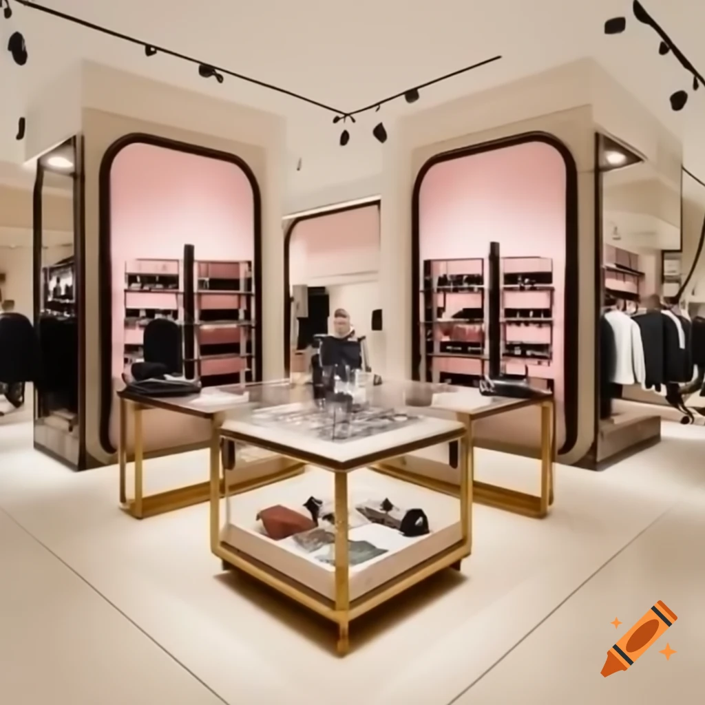 Dior corner store design at Macy's, 15 square meters on Craiyon