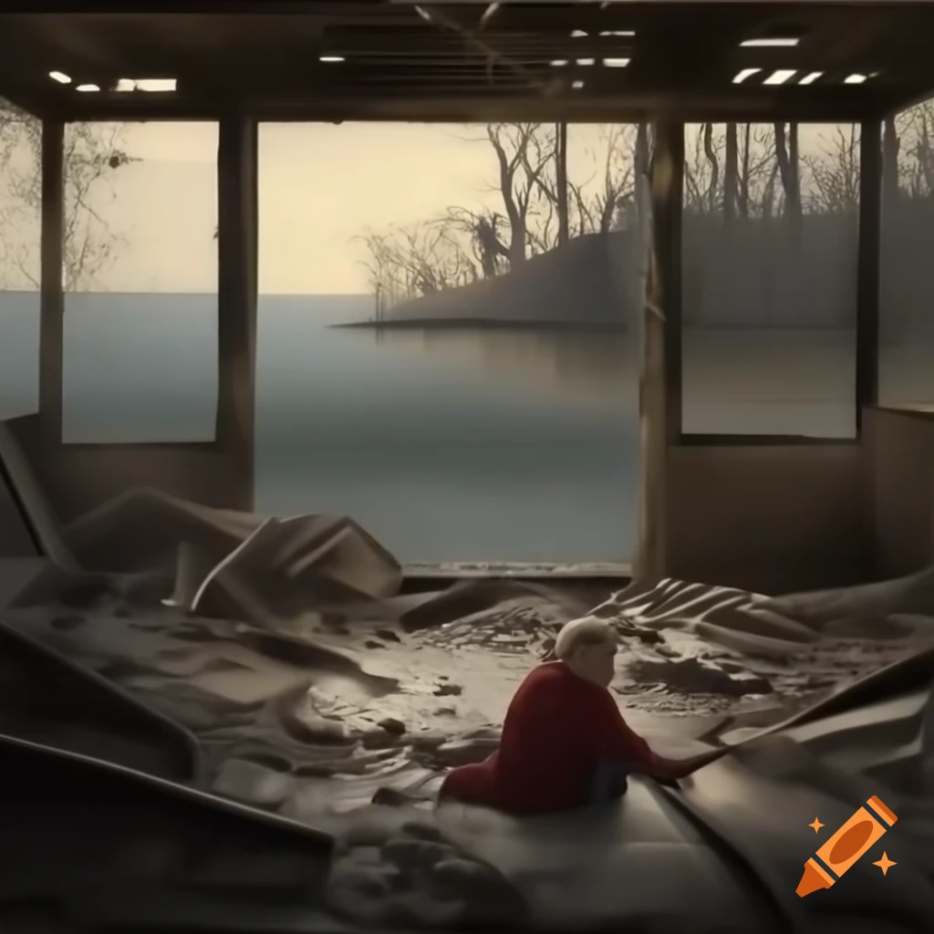 Depiction of a dystopian America in 2025, showcasing destroyed cities ...