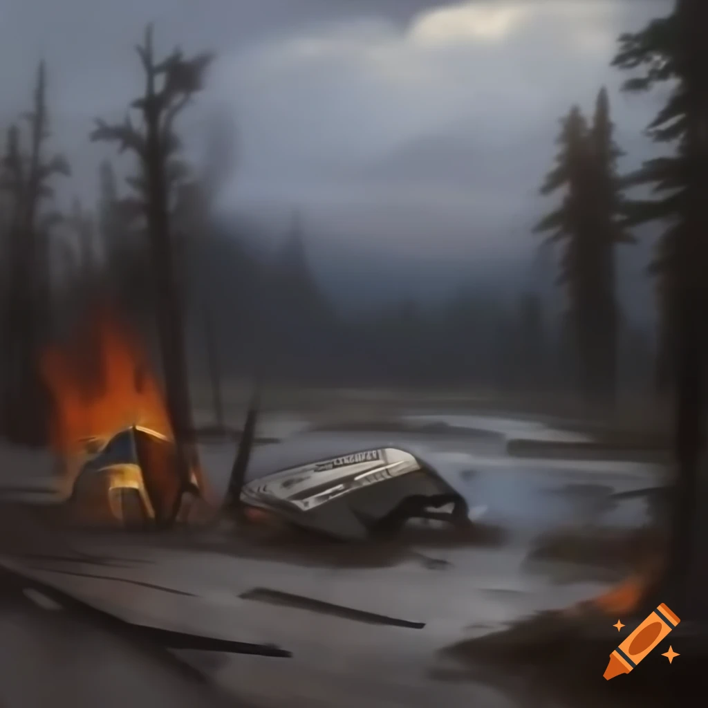 Desolate landscape depicting a deteriorating America in 2025 with ...