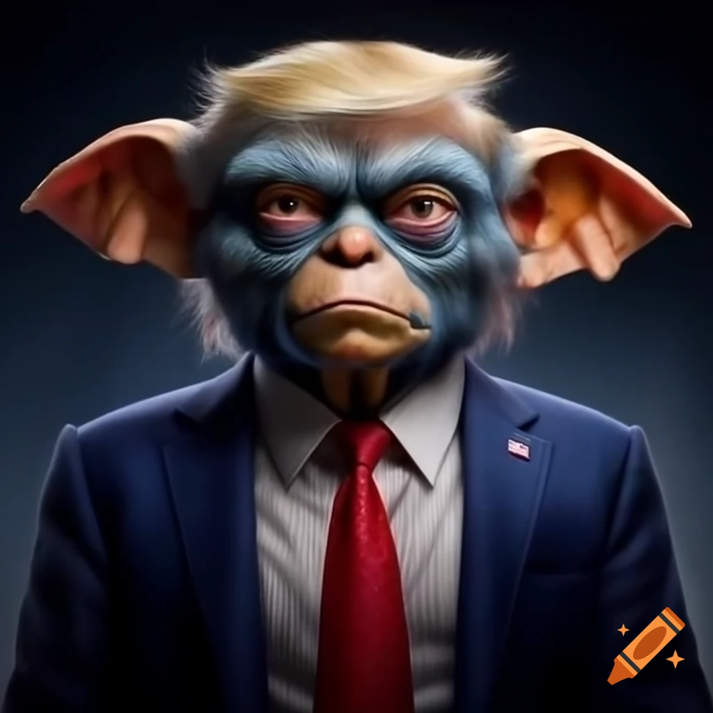 Angry gremlin character resembling donald trump on Craiyon