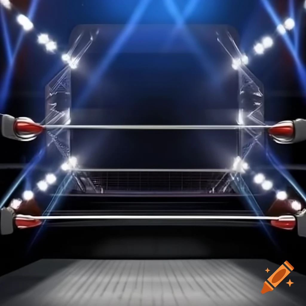 Pro-wrestling stage entrance and ramp setup on Craiyon