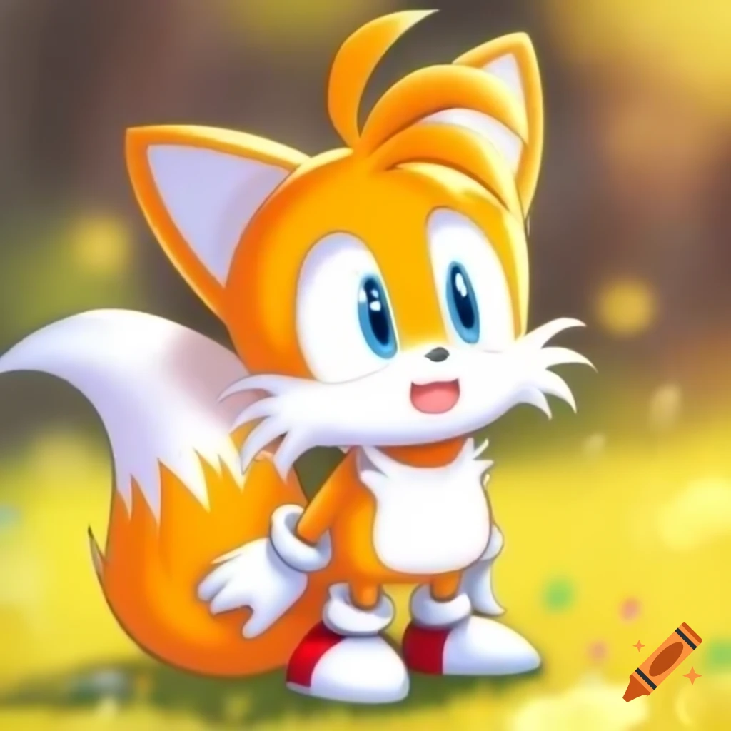 Adorable depiction of Tails from Sonic franchise on Craiyon