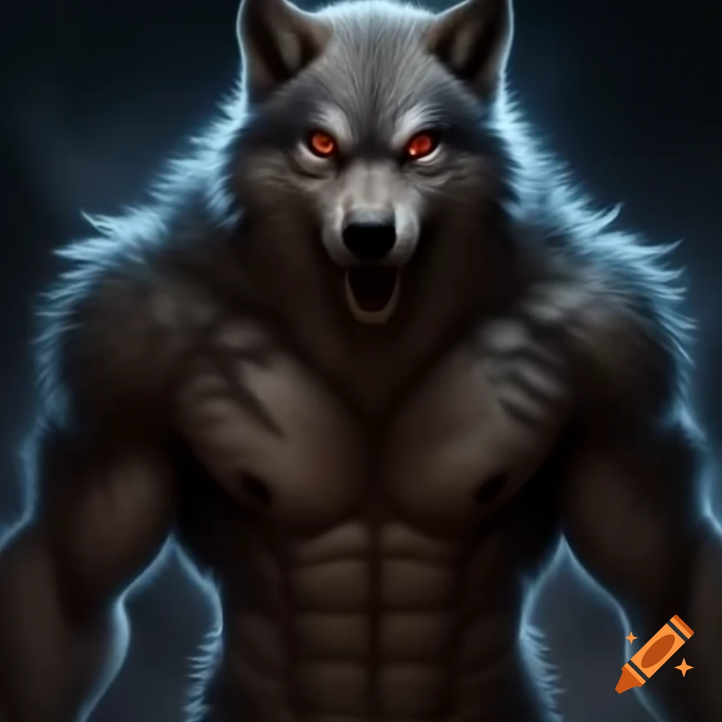 Humanoid wolf character representing a hero on Craiyon