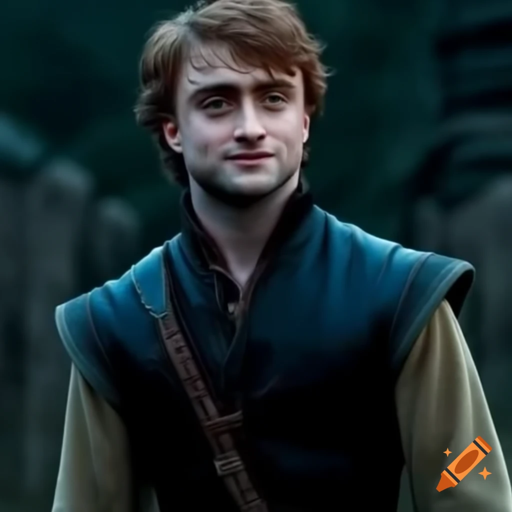 Kristoff character portrayal by Daniel Radcliffe in serious pose on Craiyon