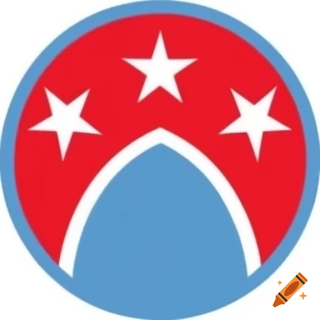 Simplistic political party logo featuring red and blue round shield ...