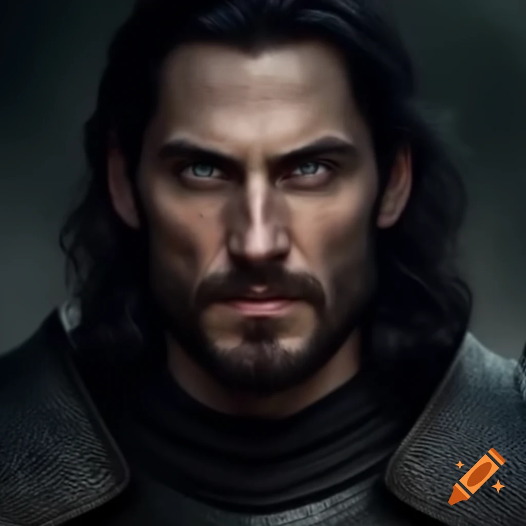 Intimidating knight/butler in medieval attire with dark hair and ...