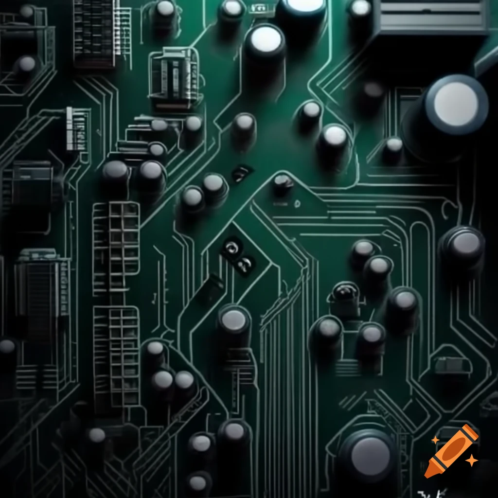 Detailed printed circuit board design on Craiyon