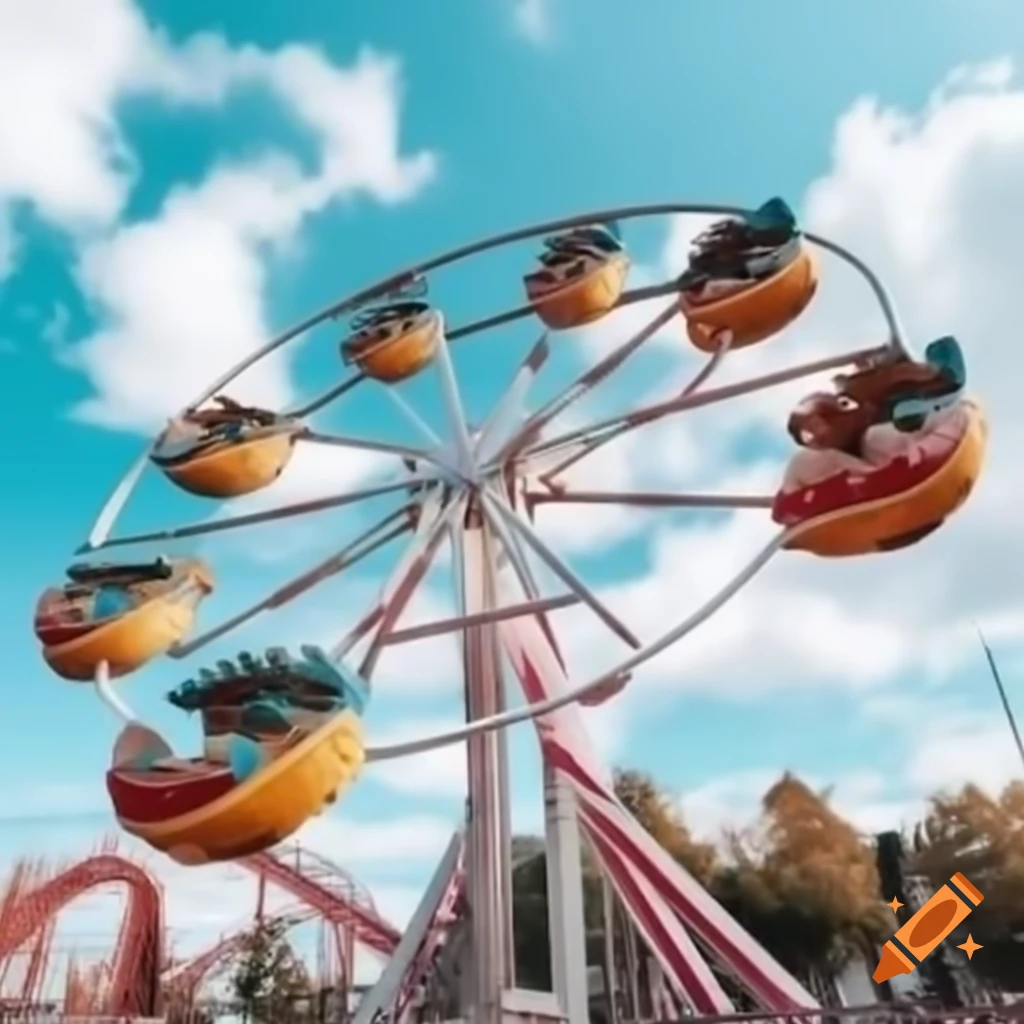 World wheel ride at amusement park on Craiyon