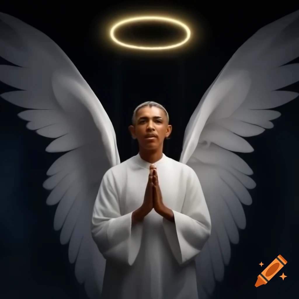 Barack Obama depicted as angel with halo and wings from Ultrakill on ...