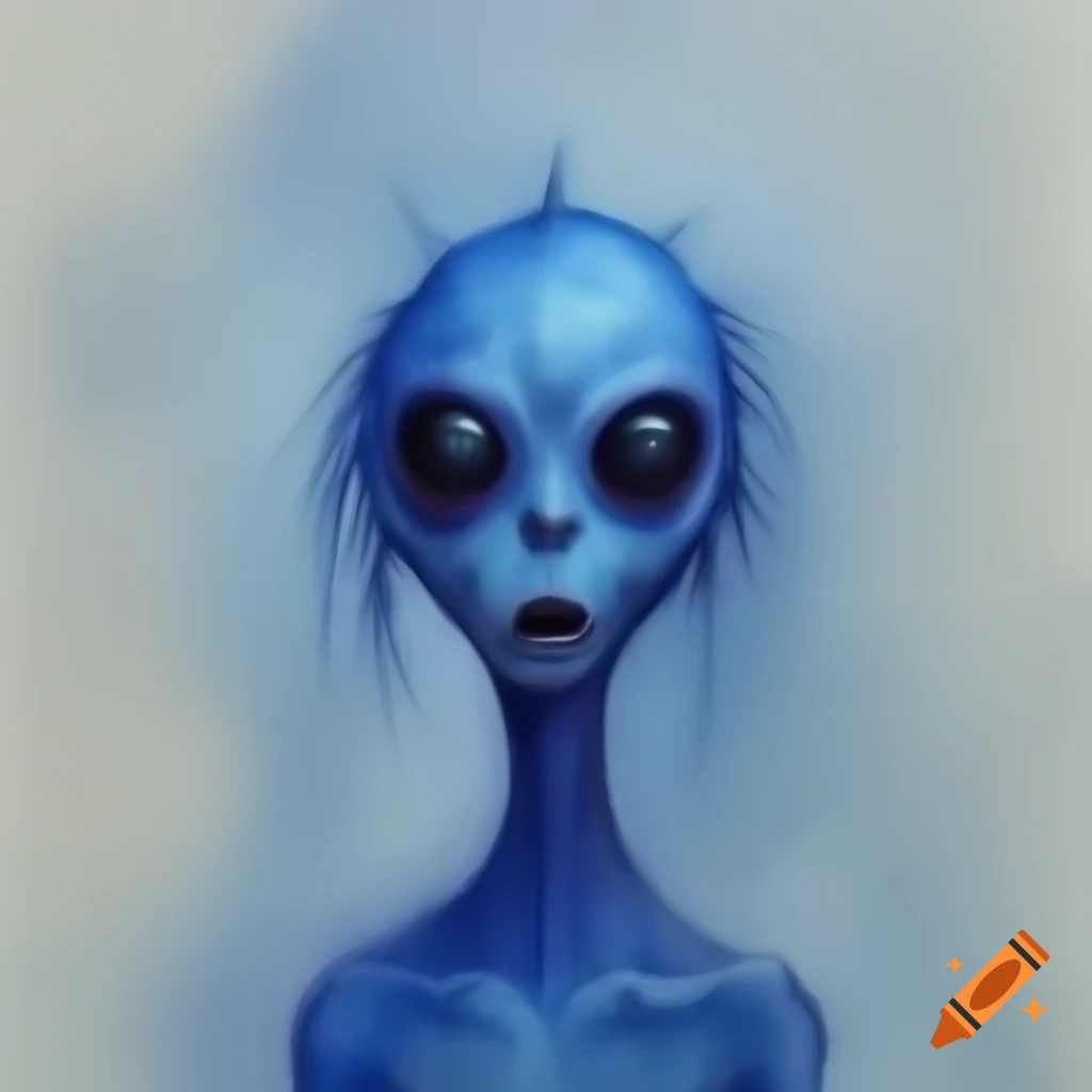 Horror slender blue creature on Craiyon