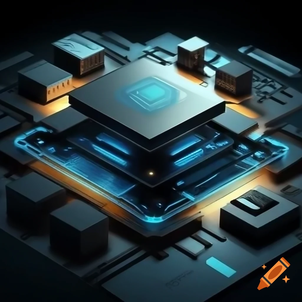 High-tech visual representation of corporate telephony with advanced ...