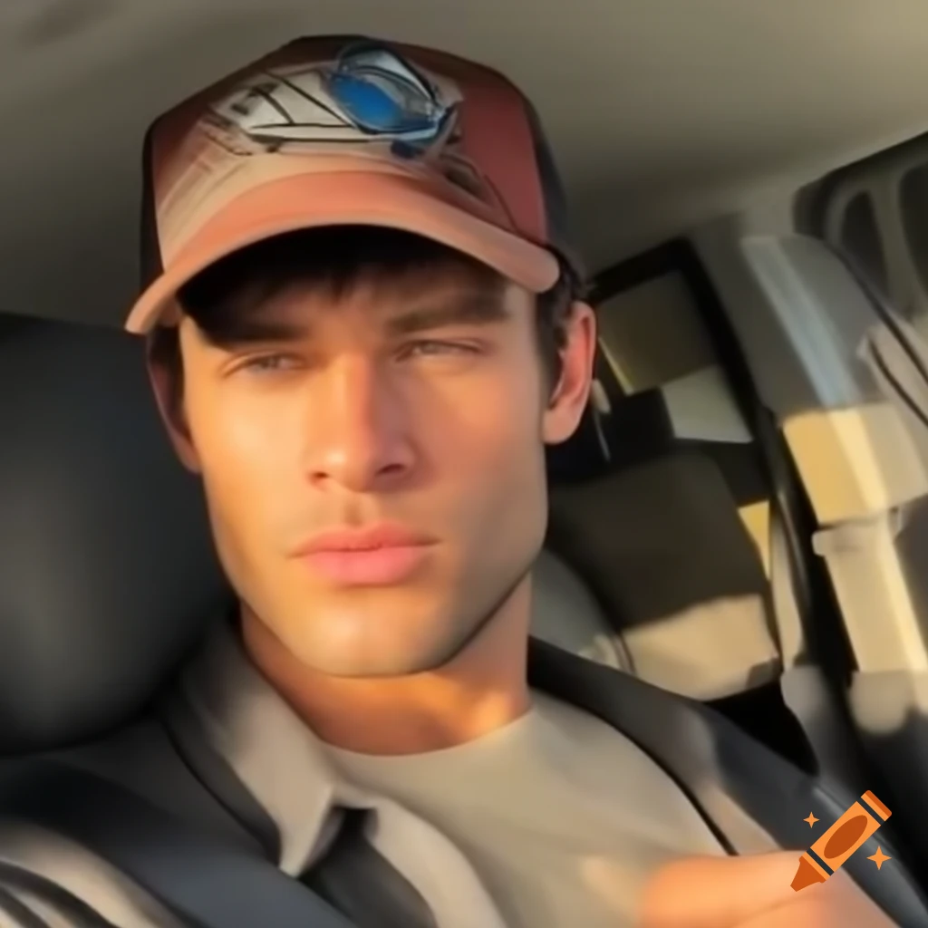 Rugged handsome man taking mirror selfie on Craiyon