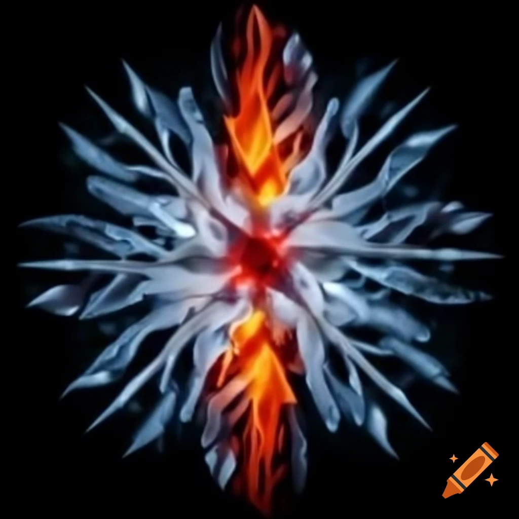 Conceptual imagery of flame, snowflake, air patterns, and water for ...