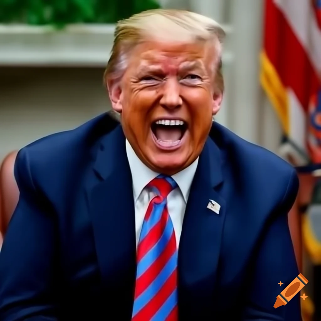 Donald trump laughing on Craiyon
