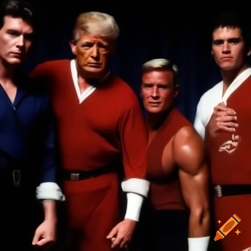 Muscular men in patriotic attire with MAGA slogan on Craiyon