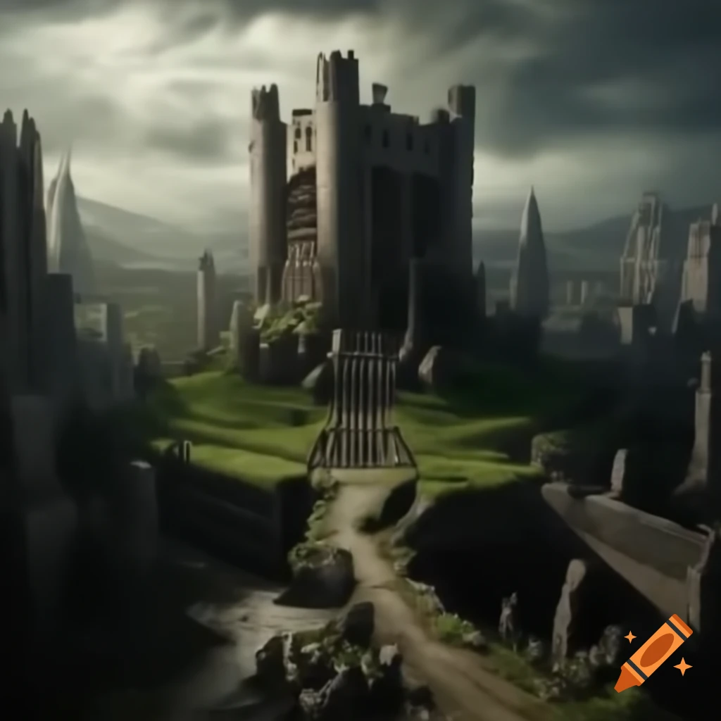 Cursed ruins of medieval castle and city on Craiyon