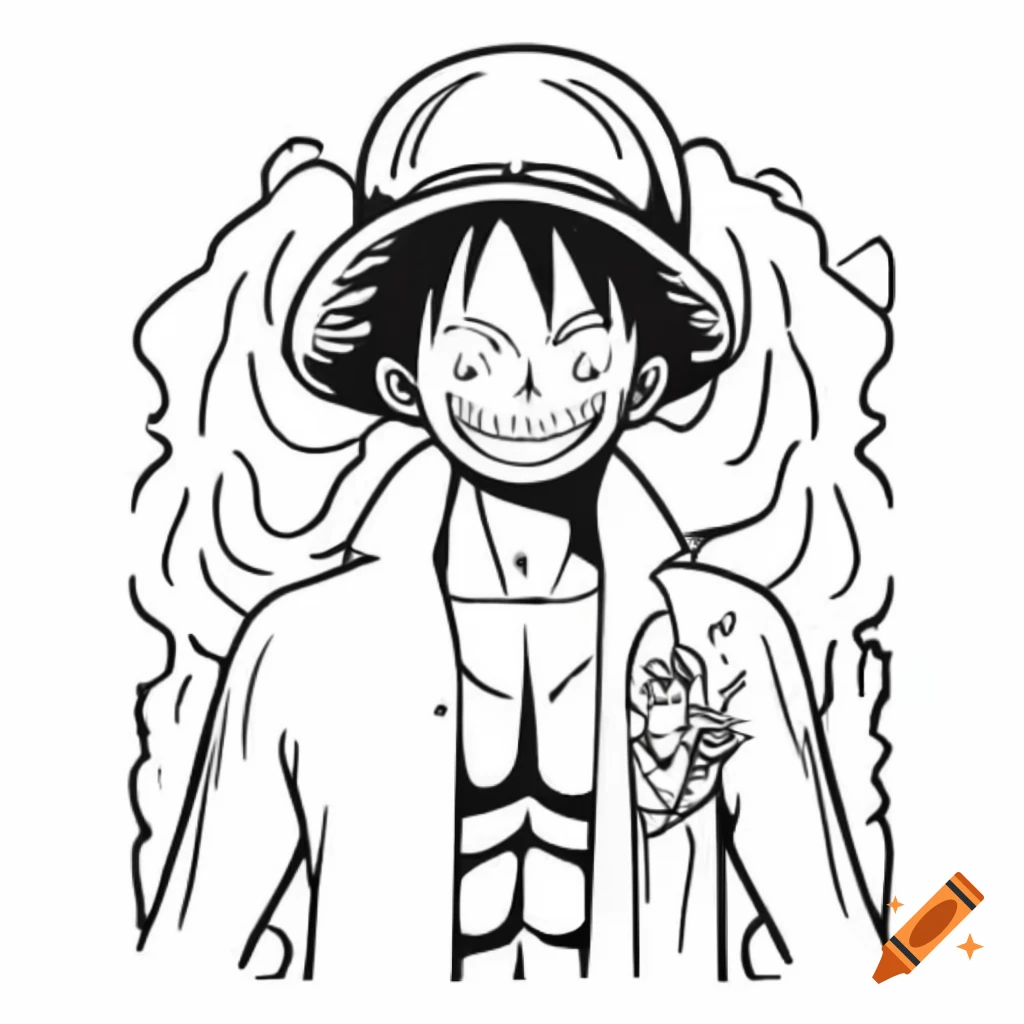Minimalist vector illustration of luffy from one piece anime on Craiyon
