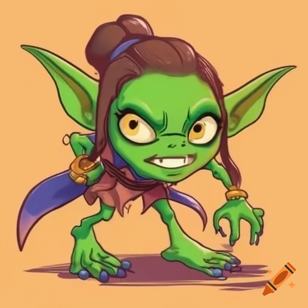 Mischievous goblin girl in kimono, blending into surroundings on Craiyon