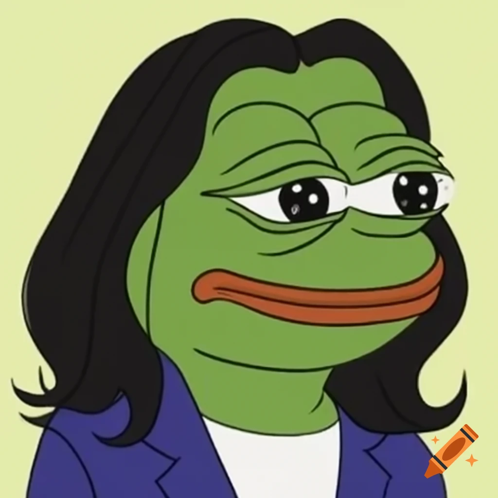 Political cartoon of Vice President Kamala Harris as Pepe the Frog on ...