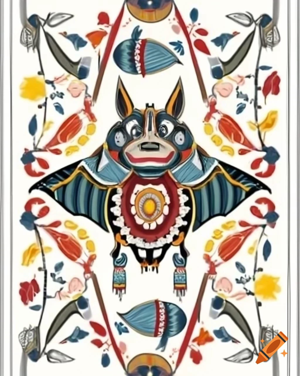 Illustration of a bat combining byzantine, early christian ...