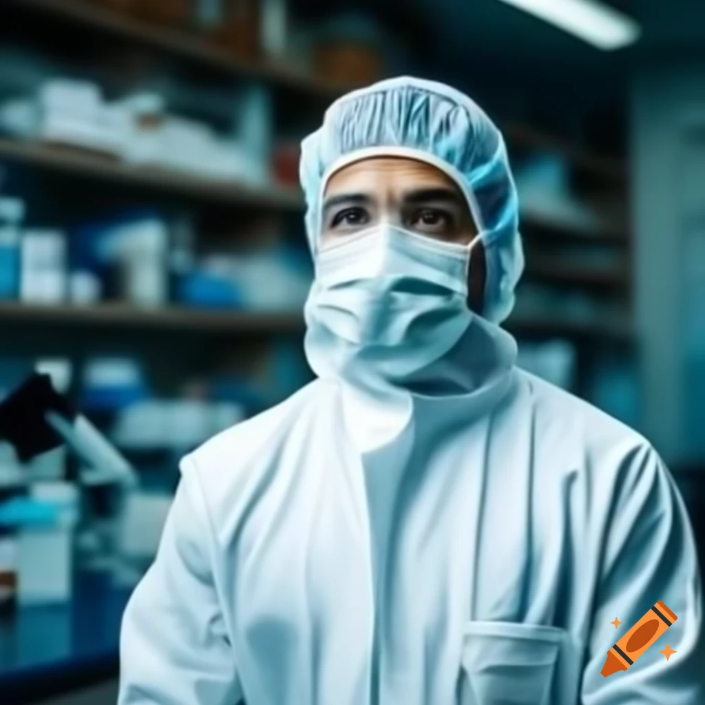 Person in laboratory without proper personal protective equipment on ...