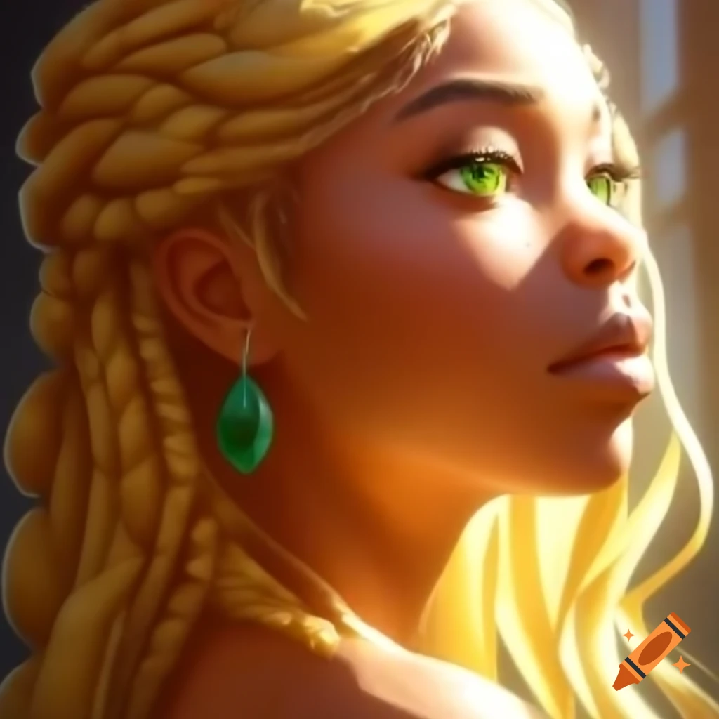 Princess erika with golden-blonde hair and emerald green eyes ...