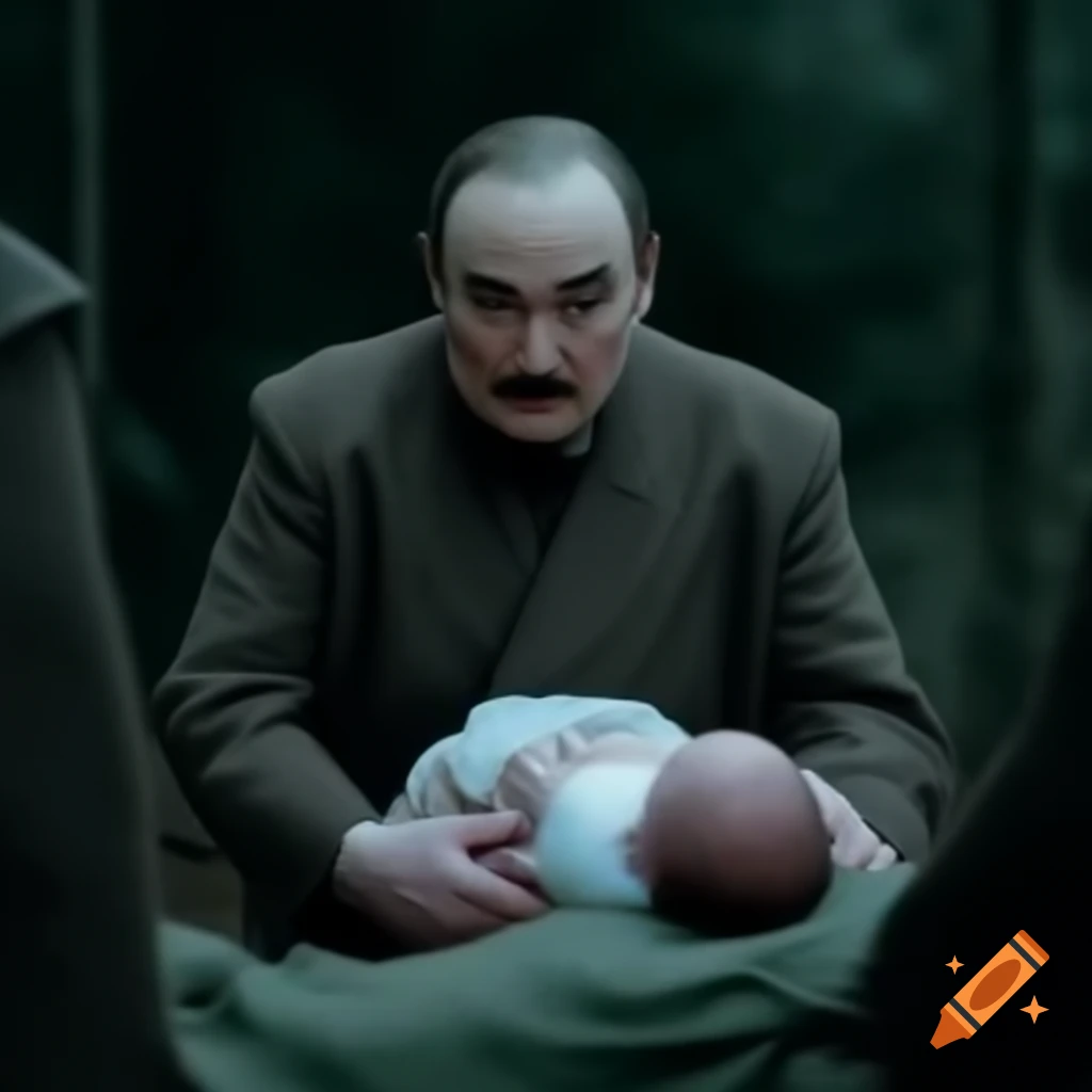 David Suchet as Hercule Poirot in dark forest on Craiyon