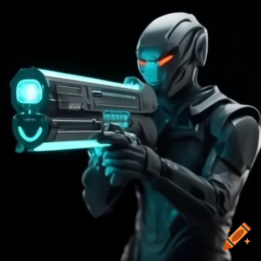 Futuristic alien laser gun design on Craiyon