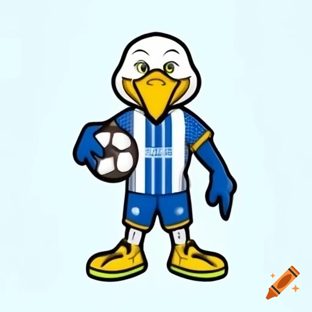 Gully the Seagull mascot in football kit, unofficial Brighton design on ...