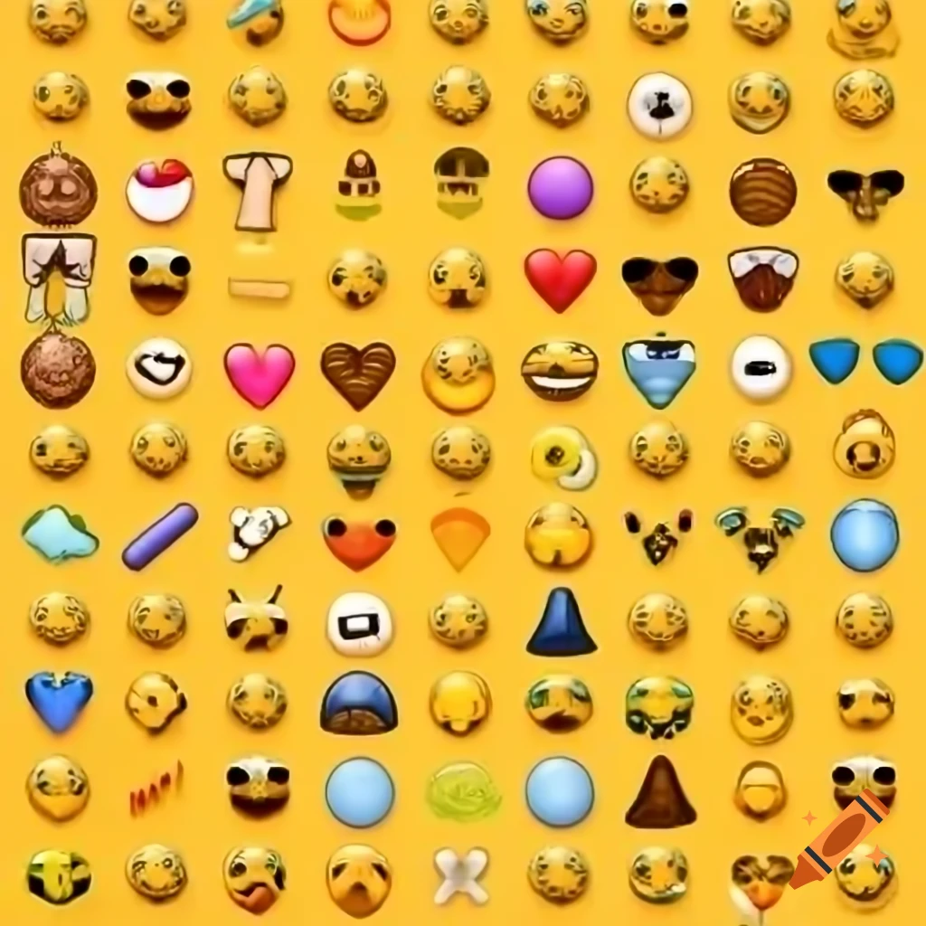 Collection of various ios emojis on Craiyon