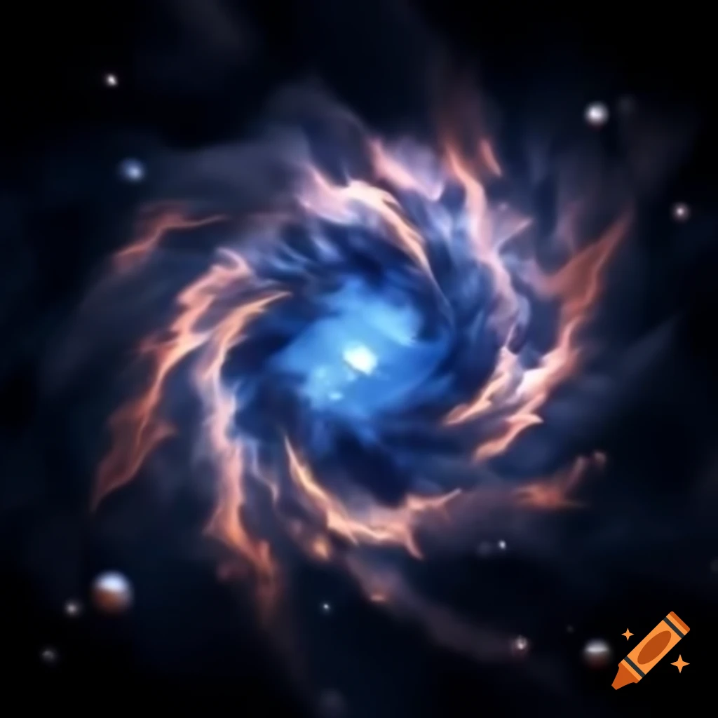 Massive Sagittarius B2 cloud in deep space with blue and purple shades on Craiyon