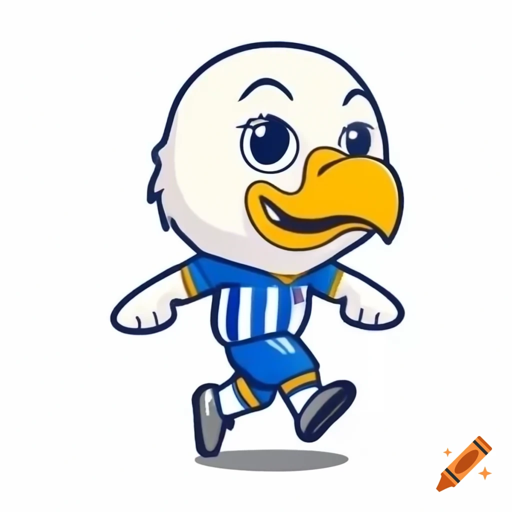 Gully the Seagull mascot in football kit, unofficial Brighton design on ...