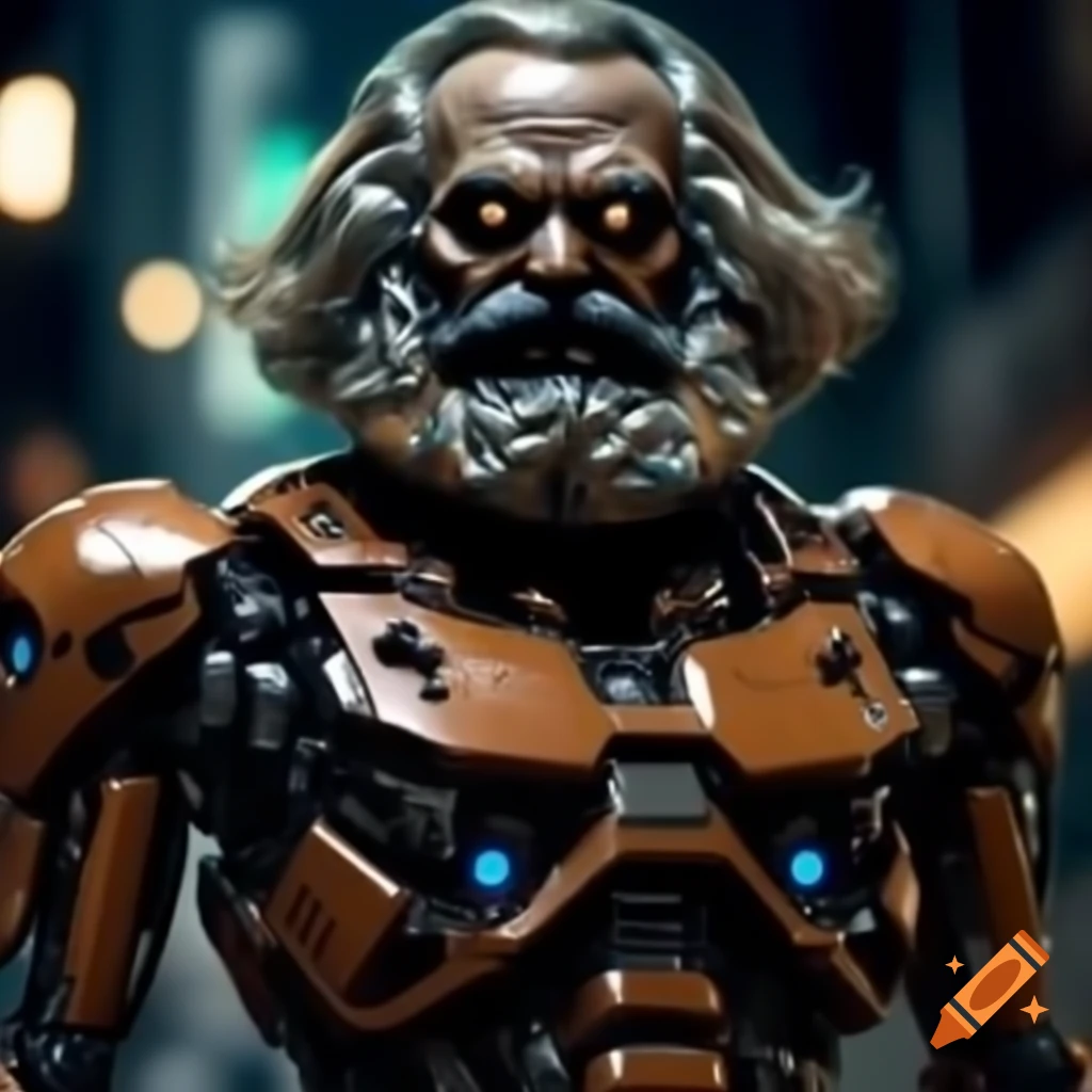 Cyborg zombie robot inspired by Karl Marx on Craiyon