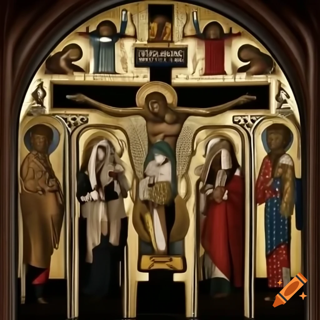 Five saints depicted in artwork on Craiyon