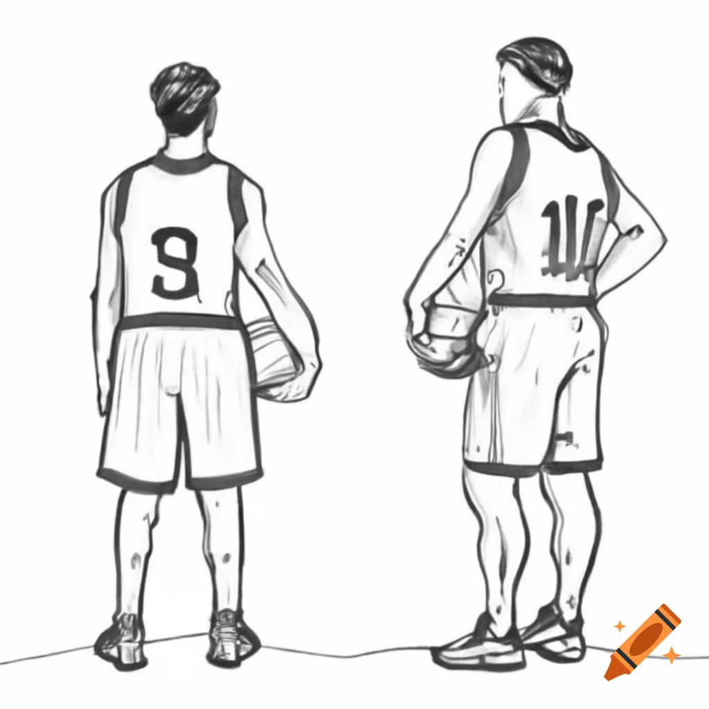 Basketball Player Standing Drawing