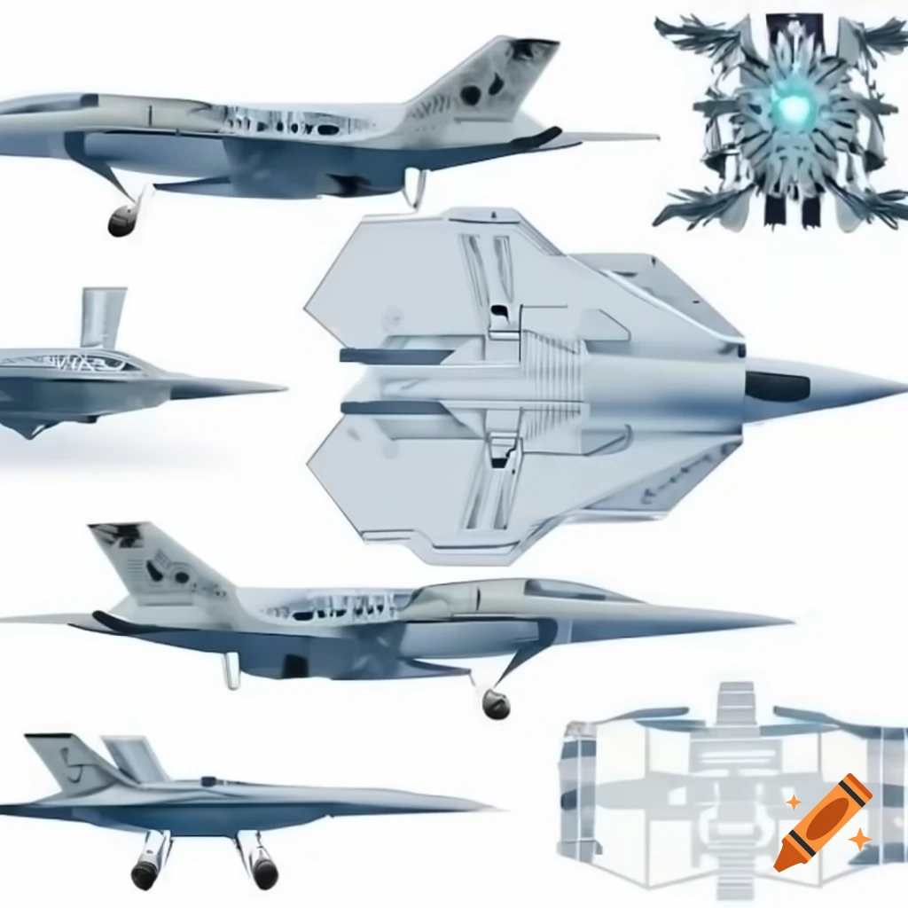 Futuristic blueprint of the vajra-42 stealth fighter jet with advanced ...