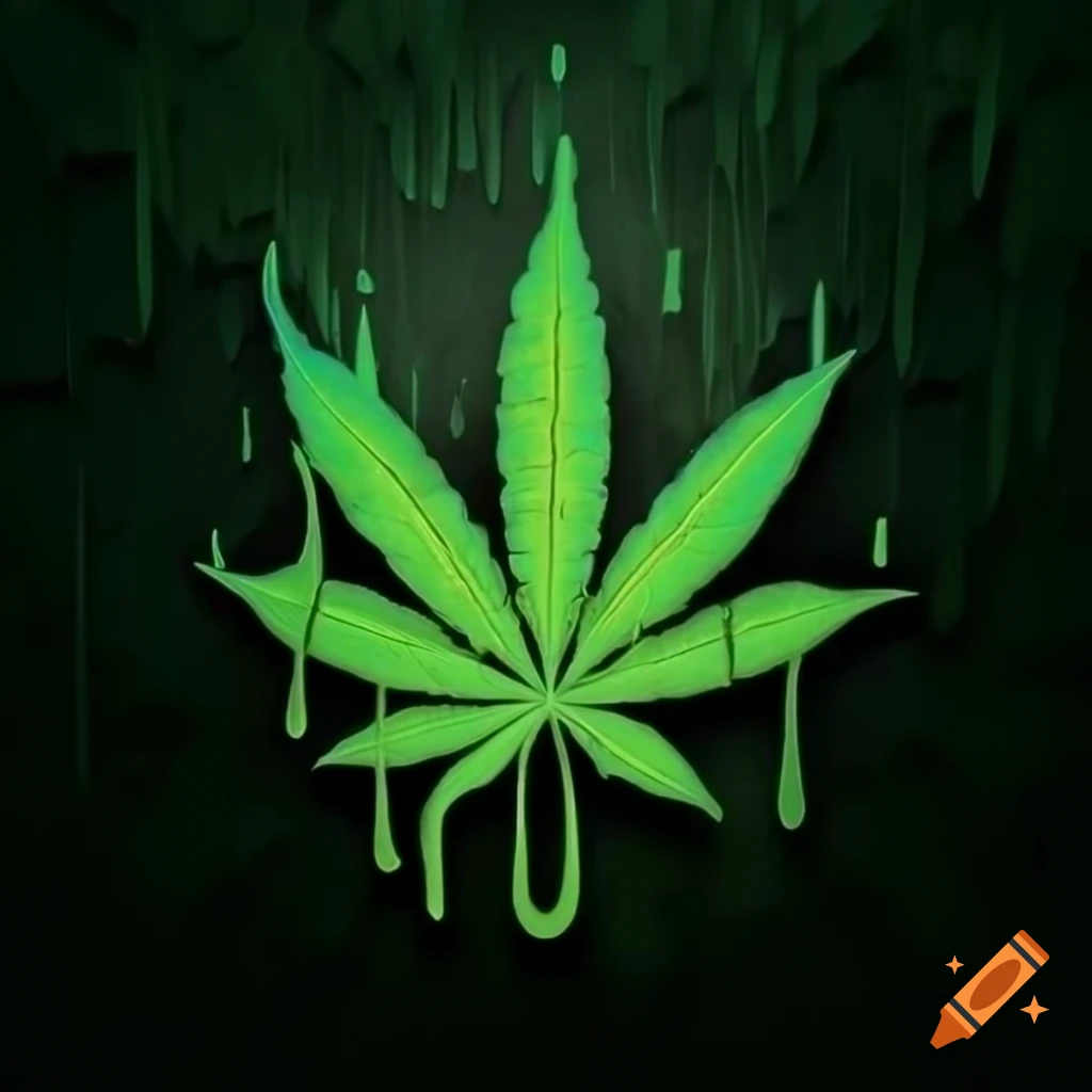 Melting marijuana leaf with vibrant psychedelic colors on Craiyon